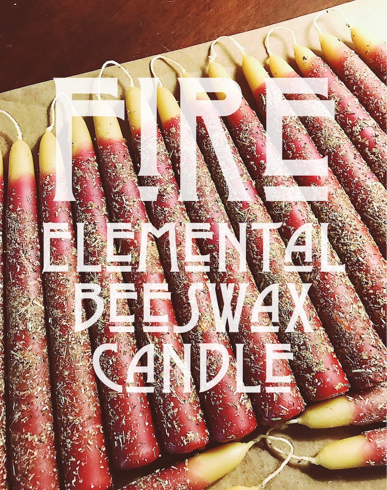 Fire Elemental Beeswax Ritual Candles - Etsy