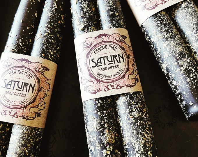 Saturn Beeswax Black Ritual Candles Planetary Astrology - Etsy