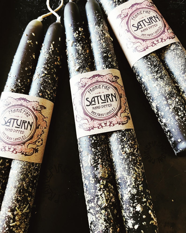 Saturn Beeswax Black Ritual Candles | Planetary | Astrology ...