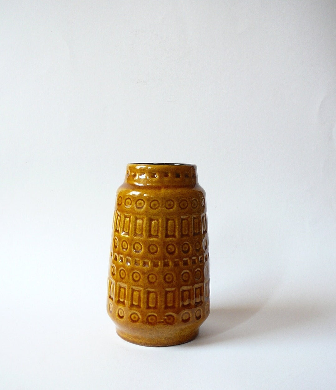 Scheurich Inka Vase 260-18 Honey Coloured Glaze WGP West German Pottery ...
