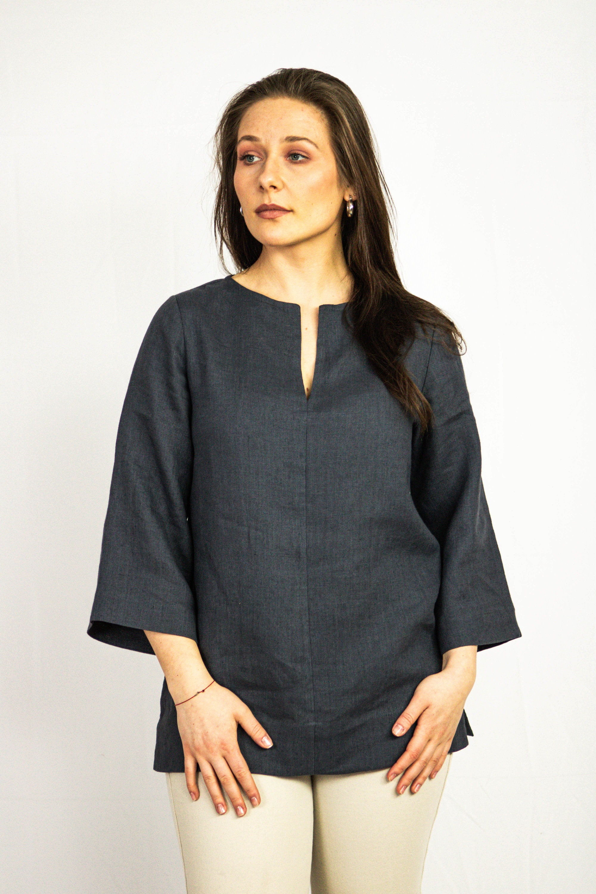 White Linen Top Linen Blouse Oversize Top Women's Linen - Etsy