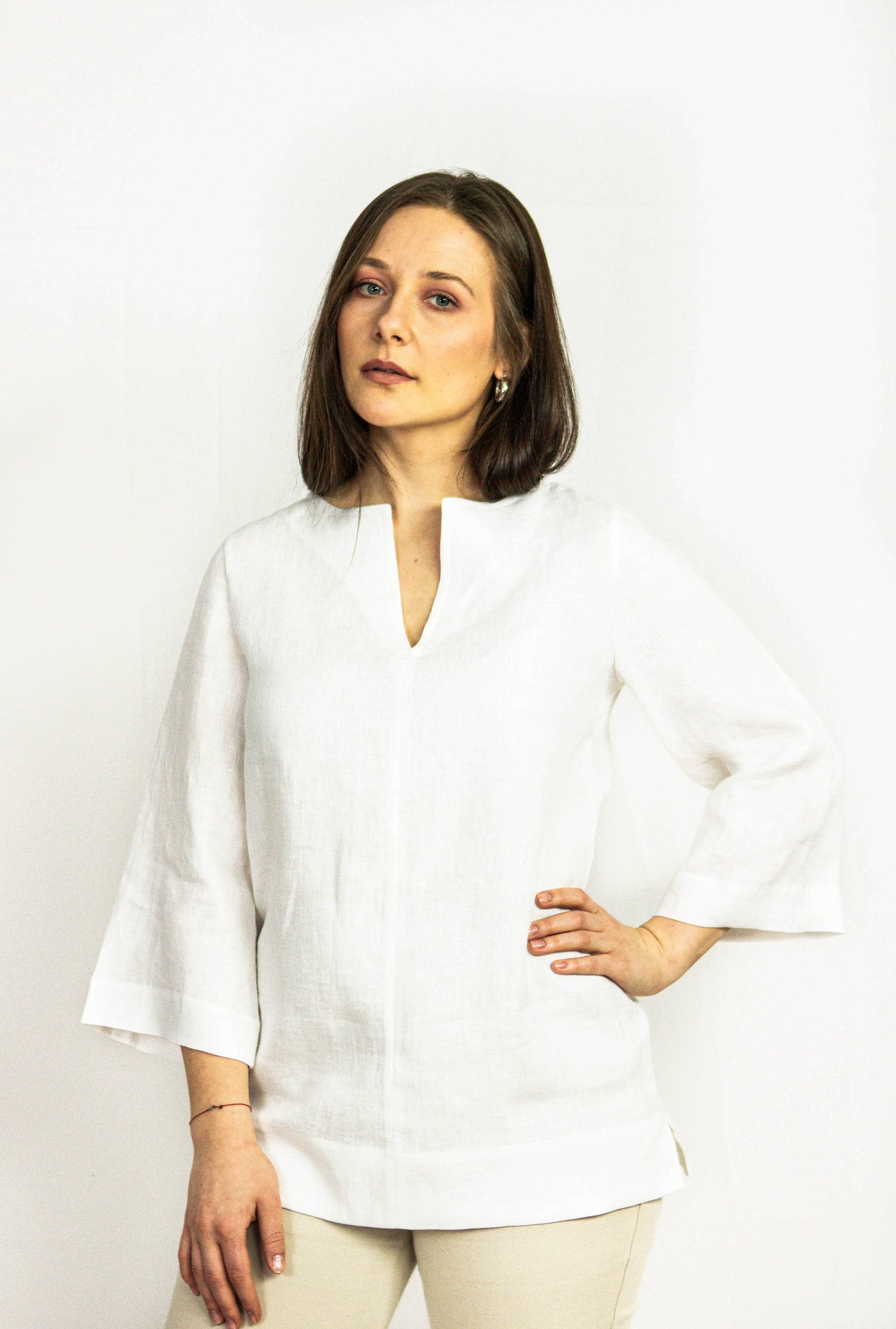 White Linen Top Linen Blouse Oversize Top Women's Linen - Etsy