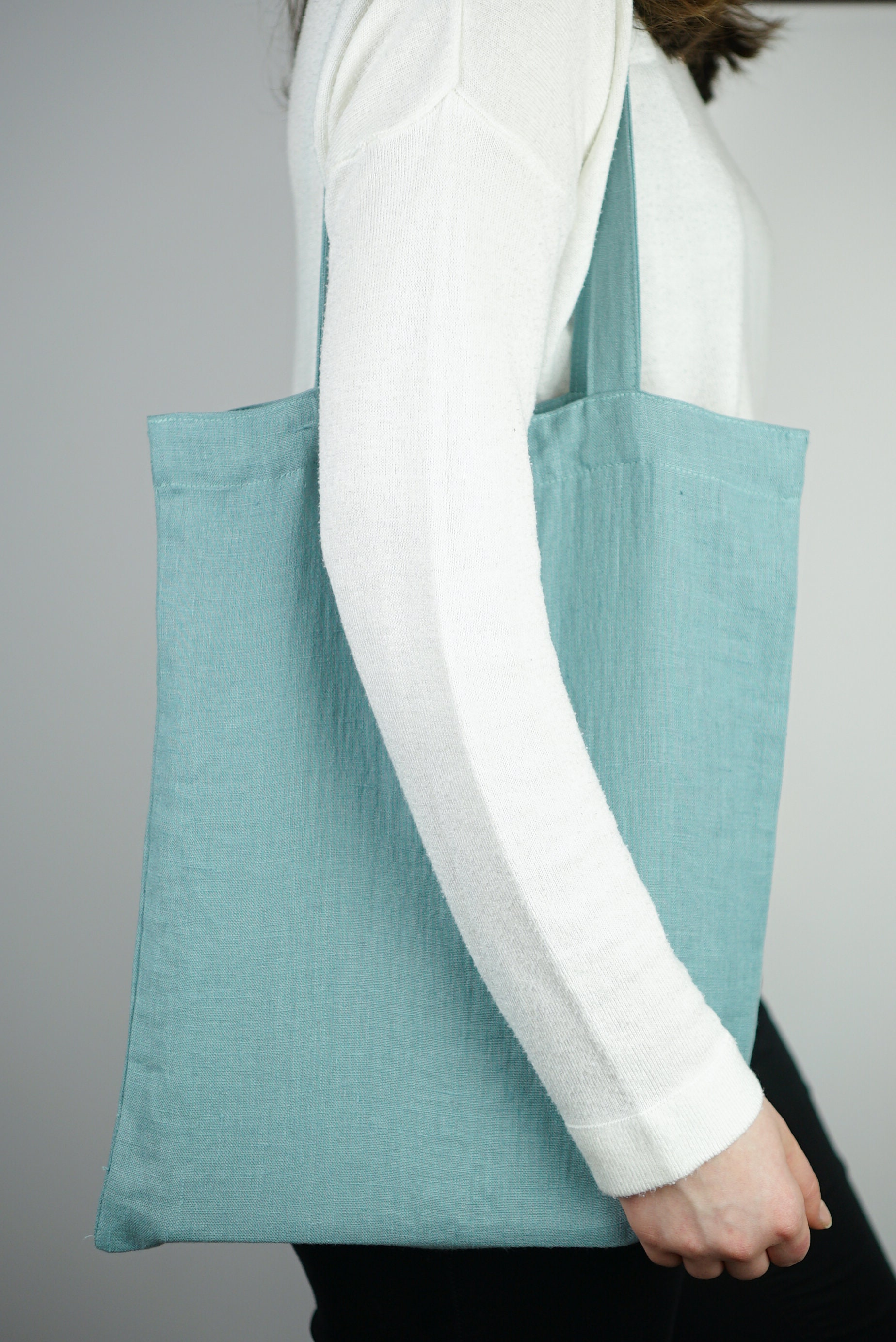 Linen Tote Bag Natural Shopping Bag Linen Shoulder Bag | Etsy