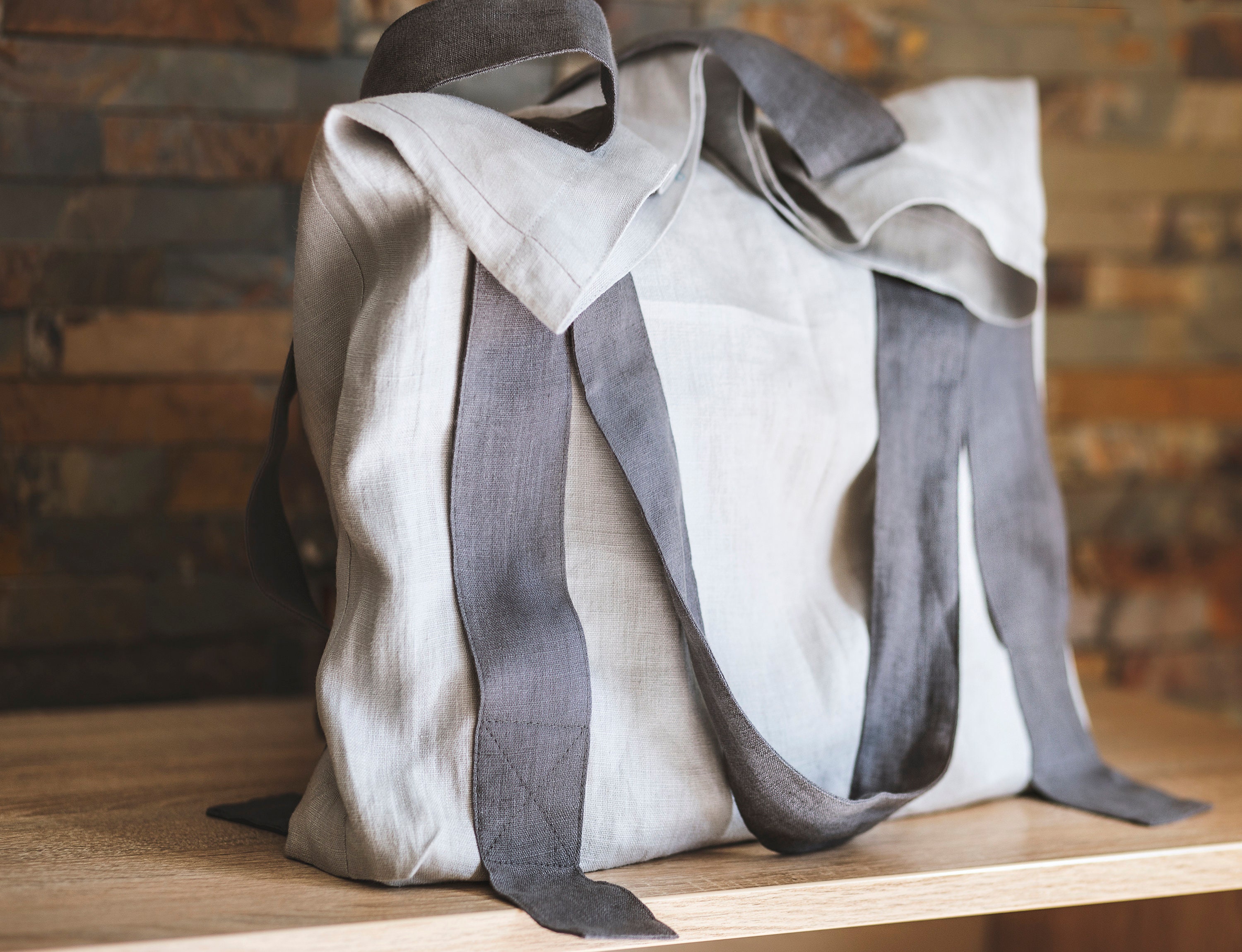Moss Green Linen Bag With Safari Green Stylish Details Linen - Etsy