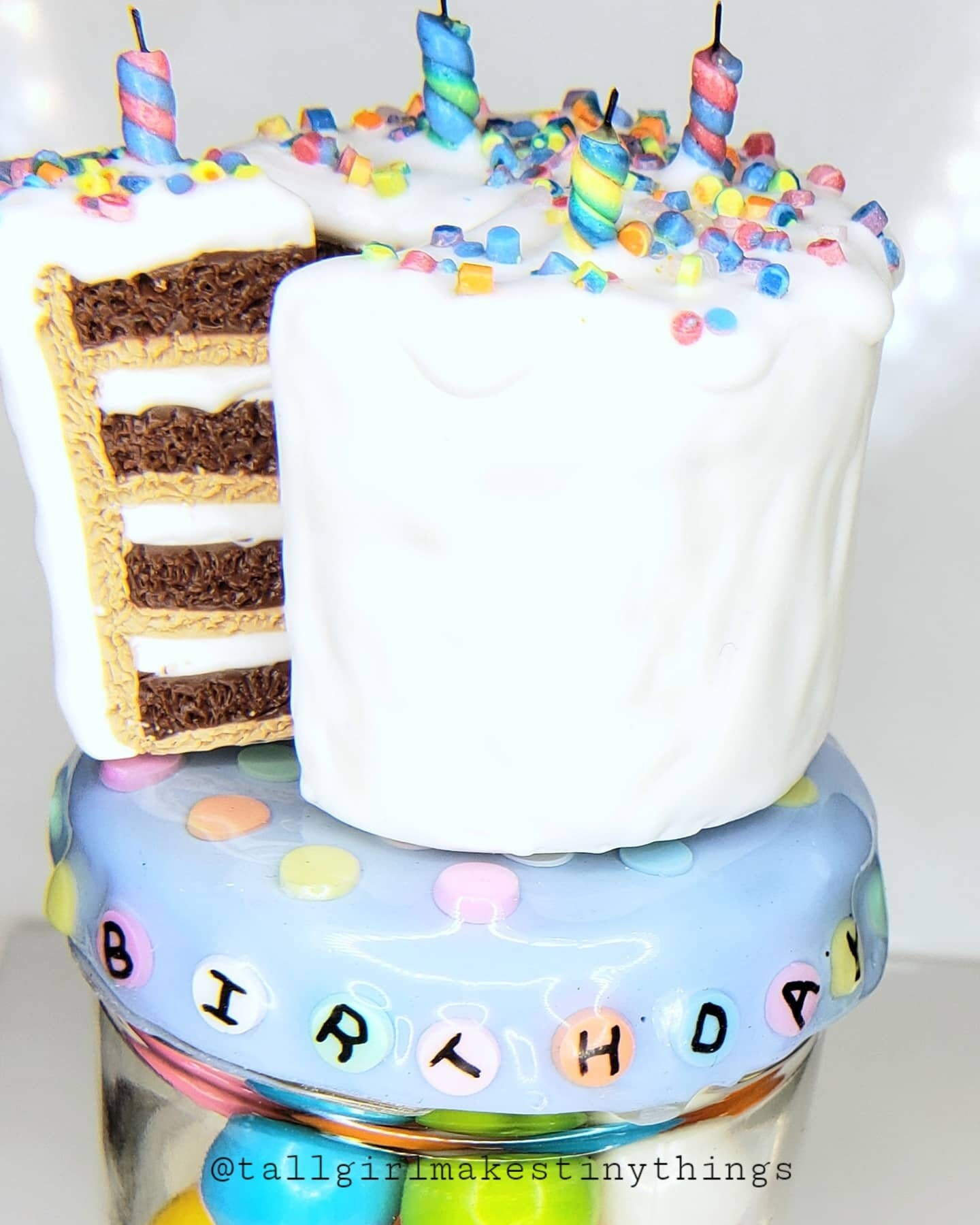 Miniature Birthday Cake. Birthday Cake candy jar gift. | Etsy