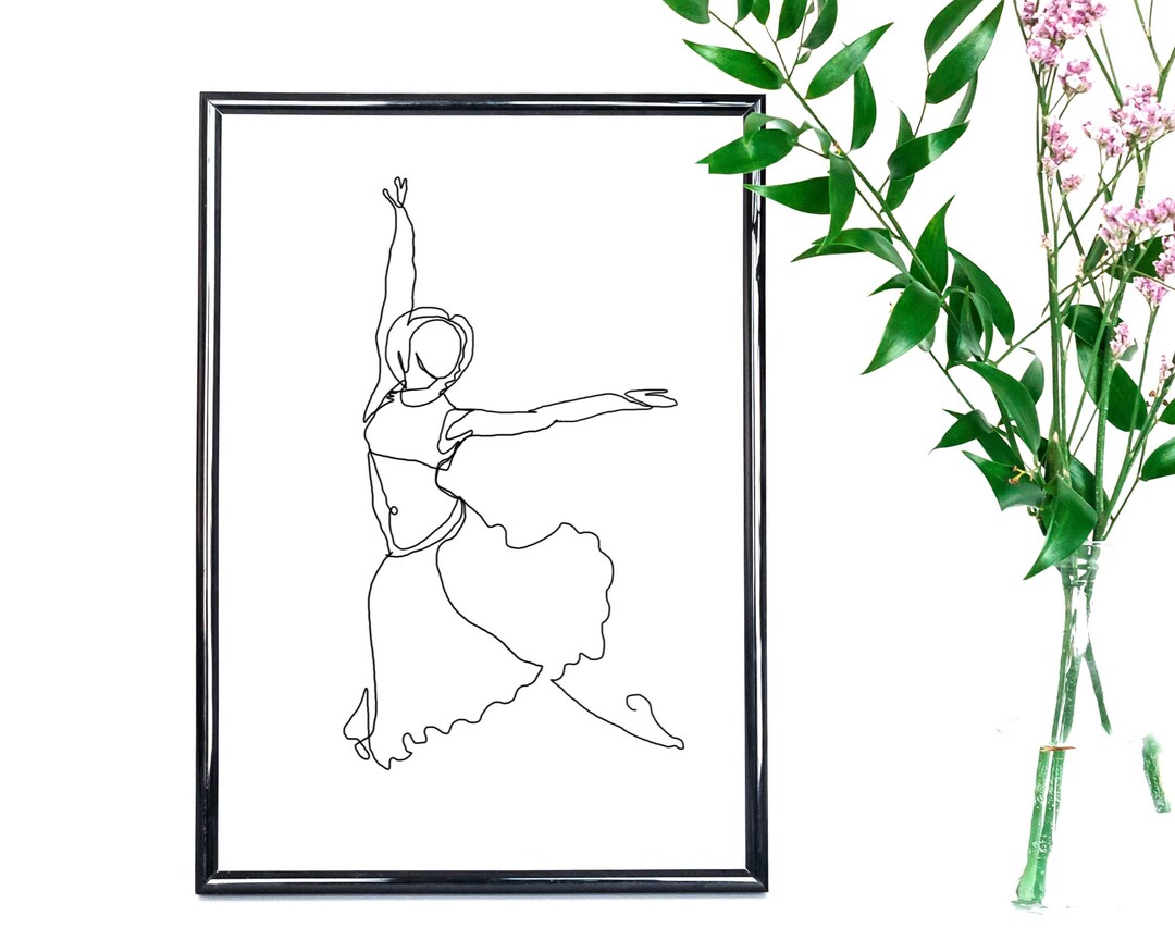 Minimalist Single Line Woman Dancer Print Female Line Art - Etsy