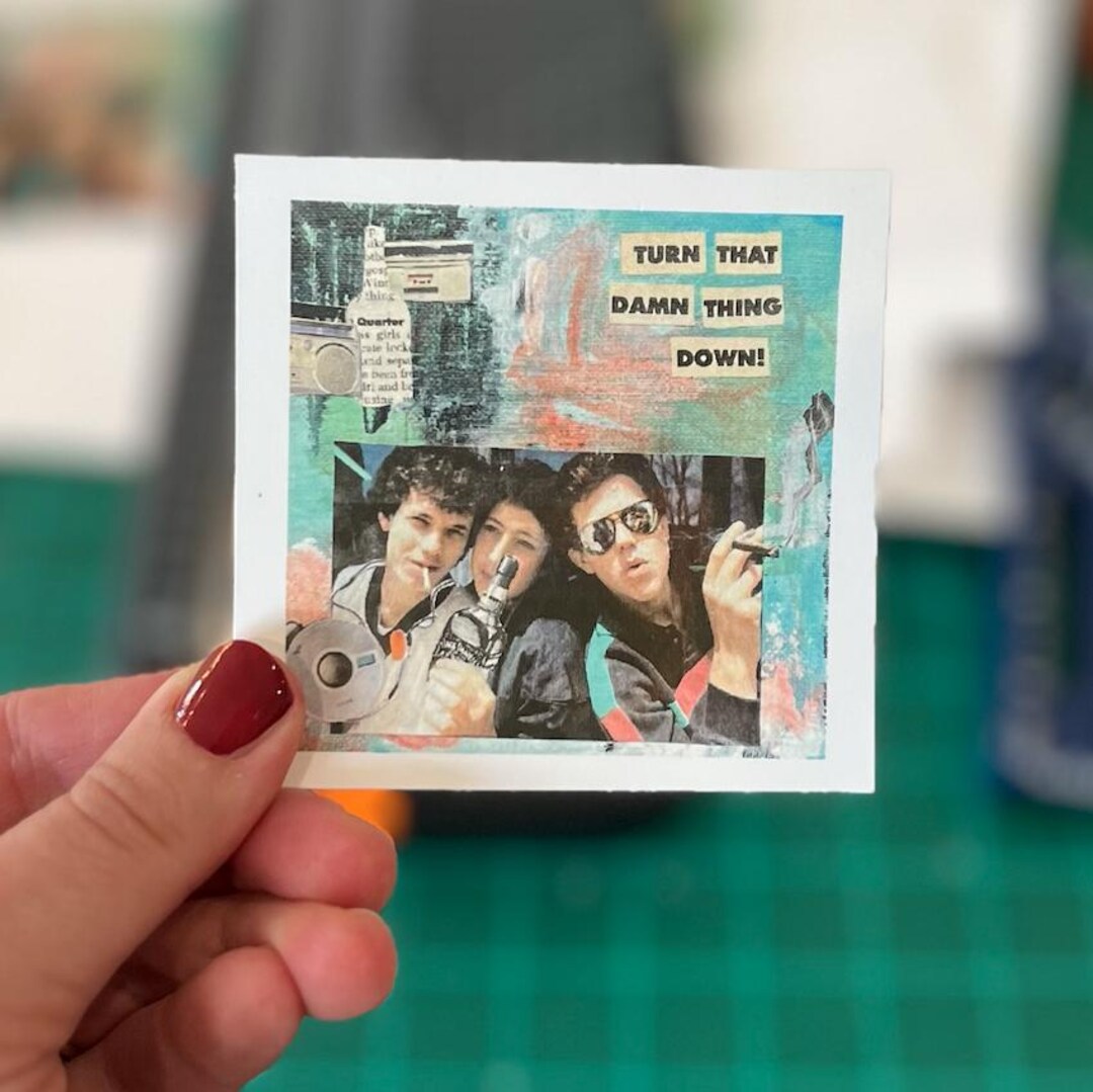 Retro Collage Mini Print – "turn That Damn Thing Down!" | Mixed Media ...