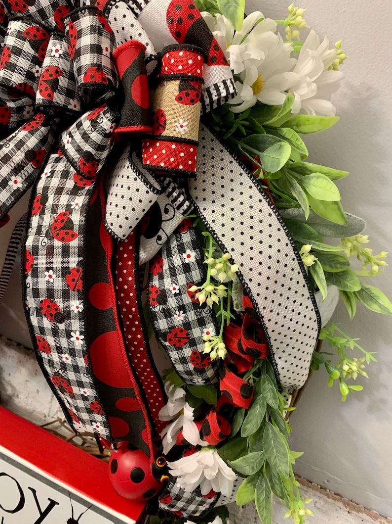 Medium Sized Grapevine Wreath Loaded With Wired Ribbon and Bows Wall ...