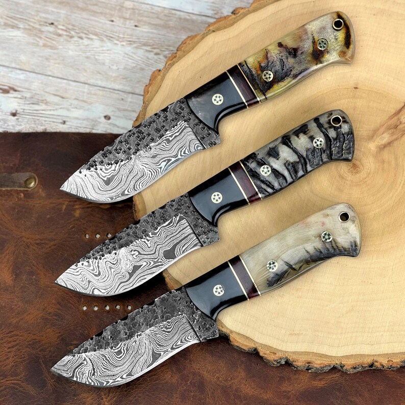 Damascus Steel Pocket Knife 8'' Handmade Damascus - Etsy