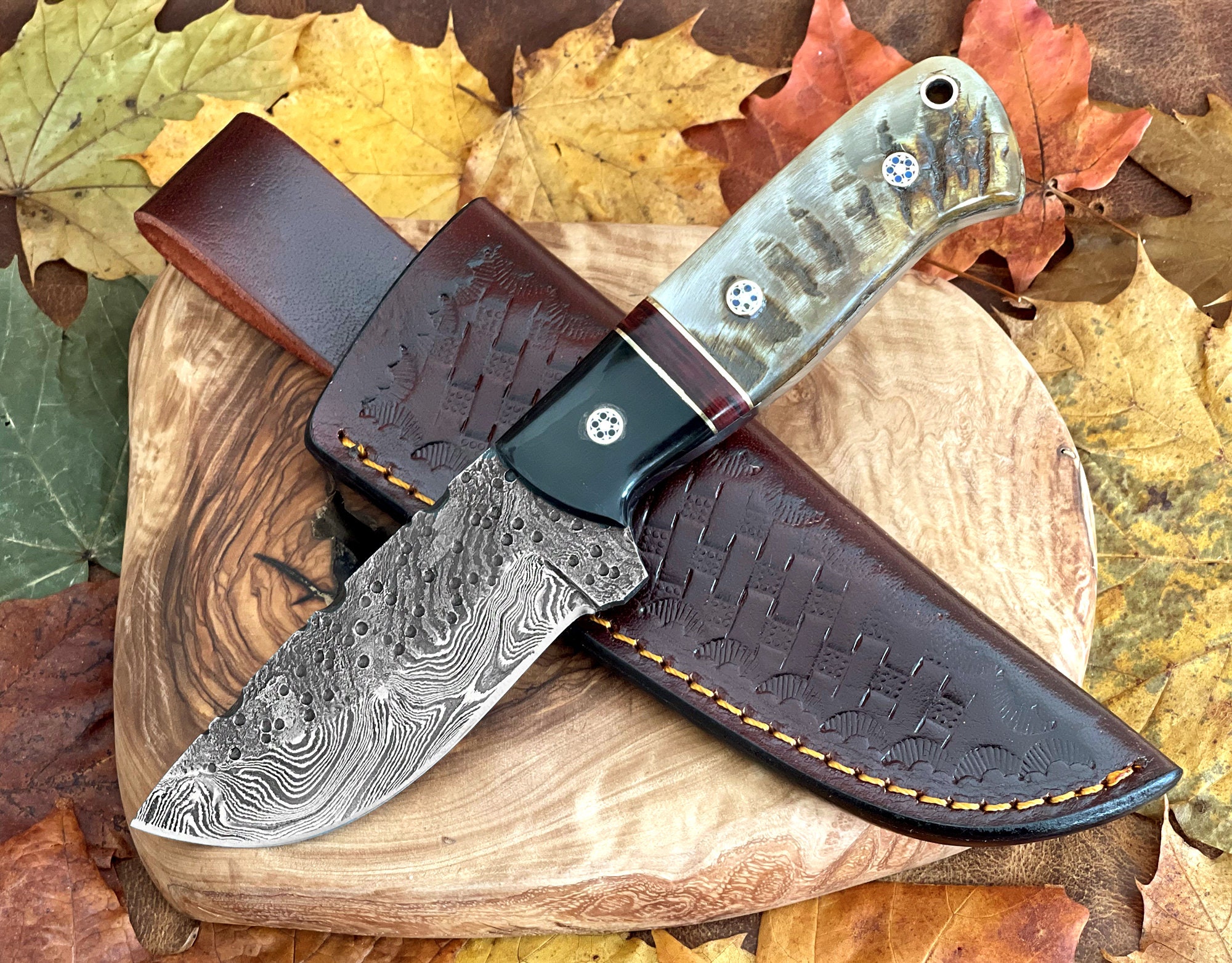 Custom Fixed Blade Knife Handmade with Paracord Wrap and Distressed ...