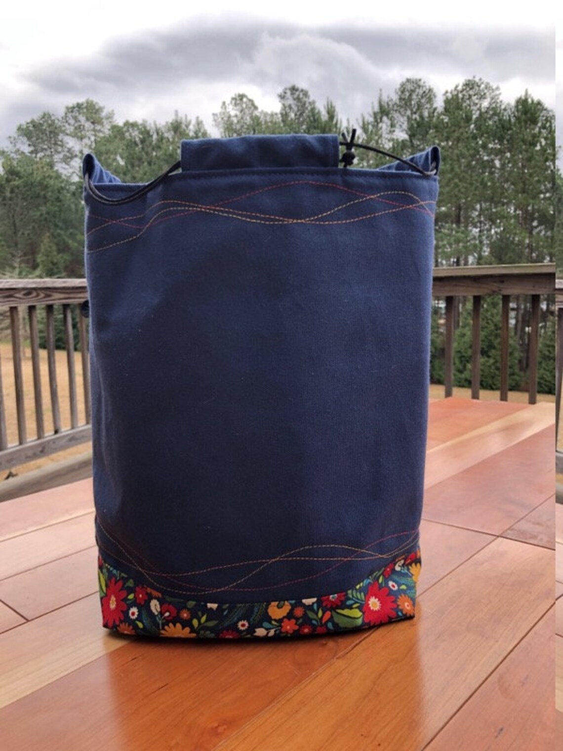 Decoratively Stitched Duck Drawstring Project Bag - Etsy