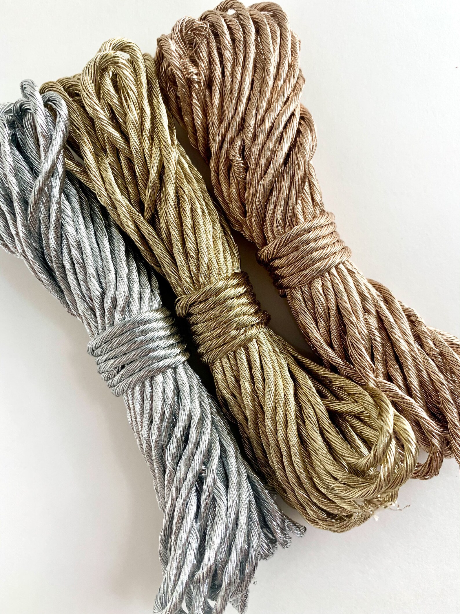 3mm Single Strand Metallic Macrame Cord - Etsy