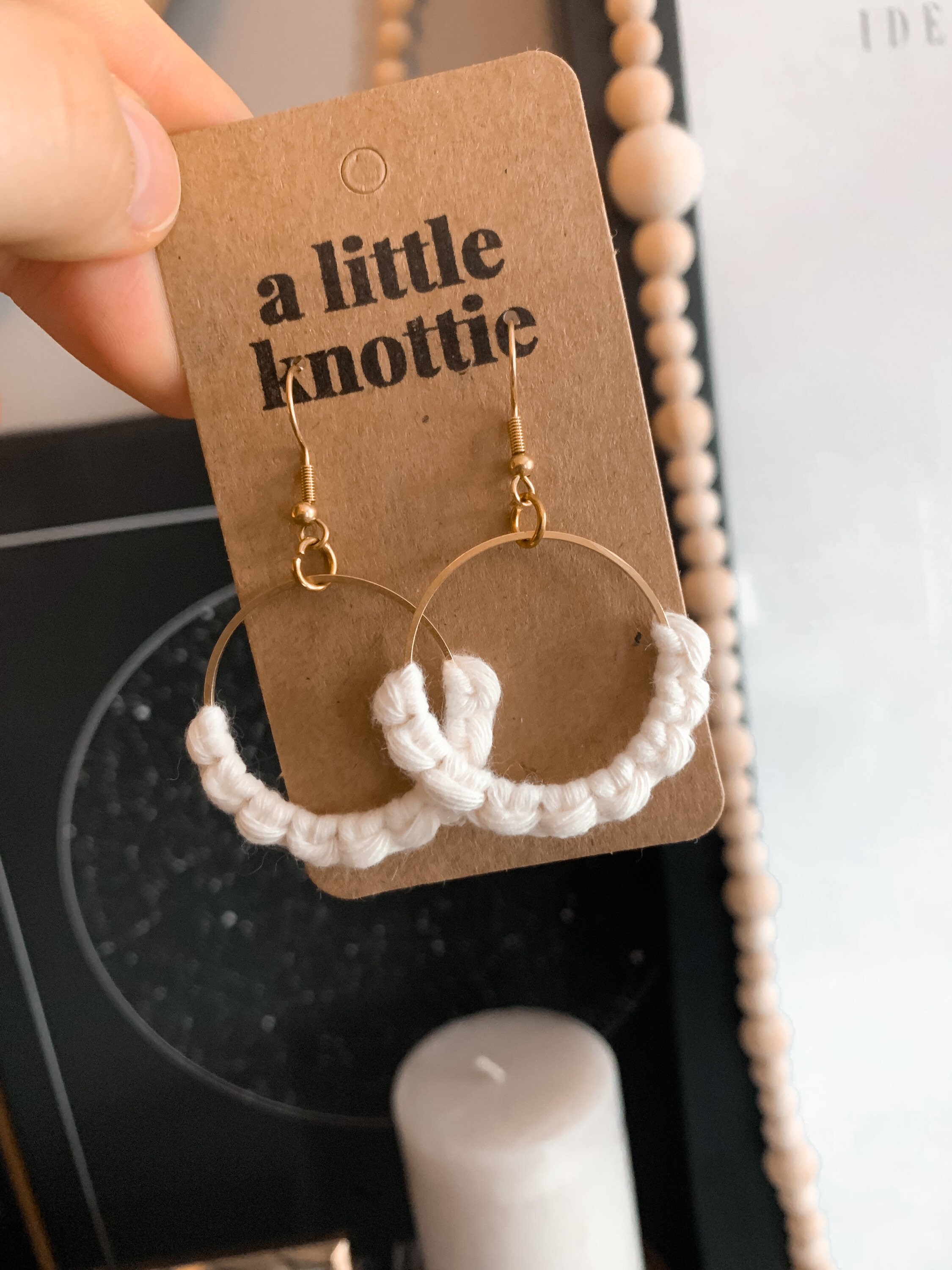 Fringeless Macrame Hoops Macrame Earrings Handmade Macrame - Etsy