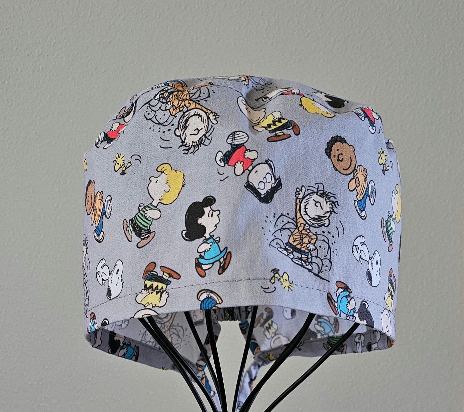 Gray Peanuts Surgical Scrub Cap With Ties - Etsy