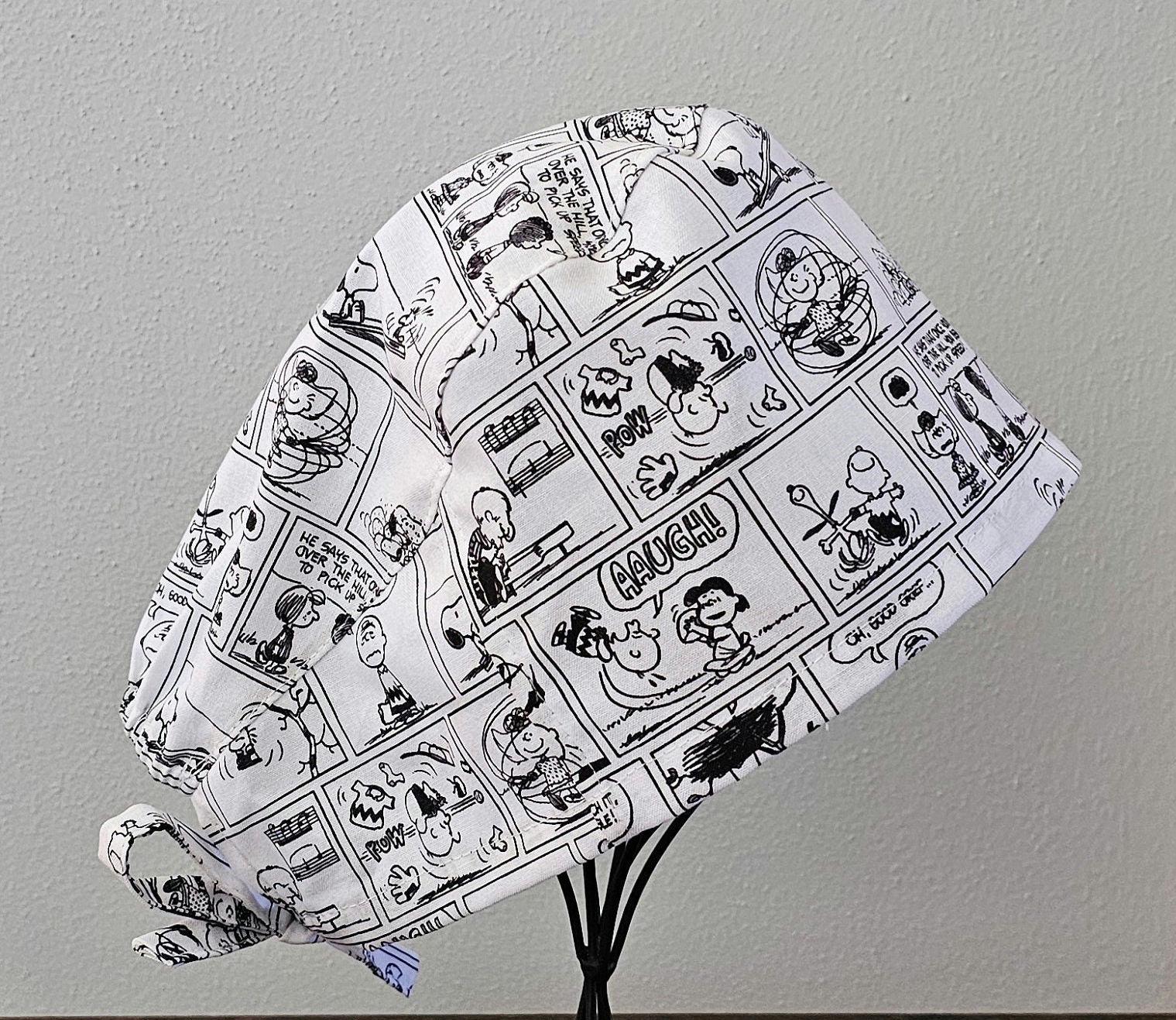 Peanuts Comic Surgical Scrub Cap With Ties - Etsy