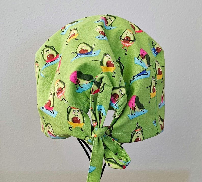 Avocado Yoga Surgical Scrub Cap With Ties - Etsy