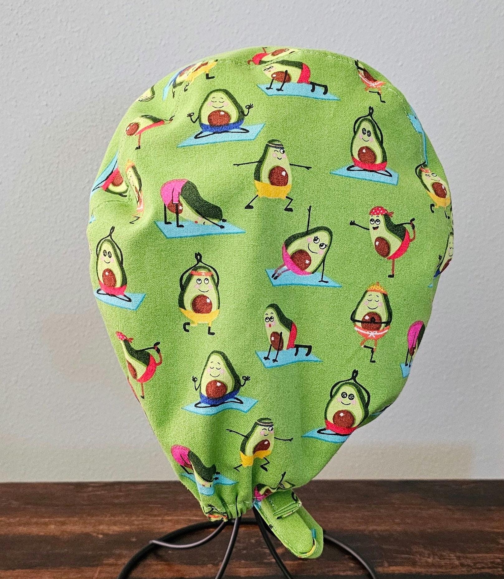 Avocado Yoga Surgical Scrub Cap With Ties - Etsy
