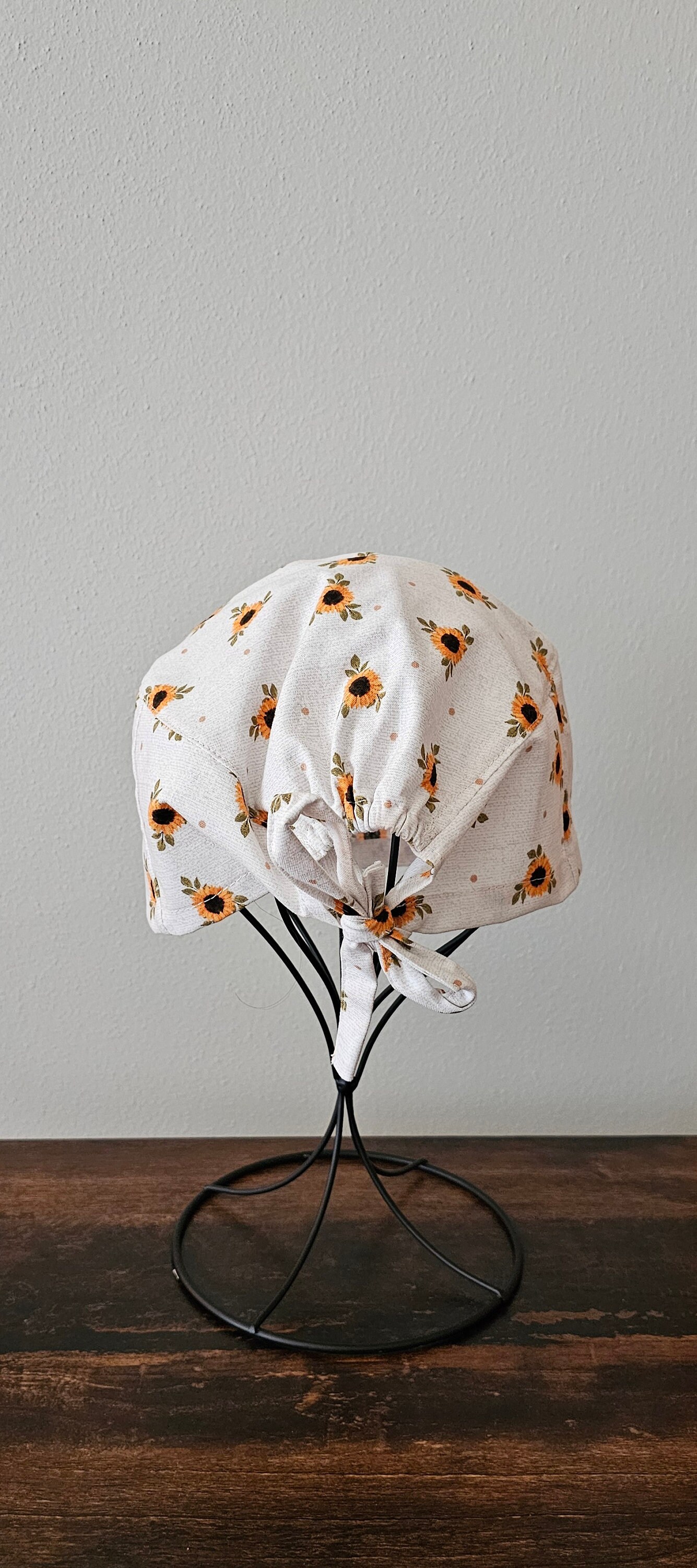 Small Sunflower Surgical Scrub Cap With Ties - Etsy
