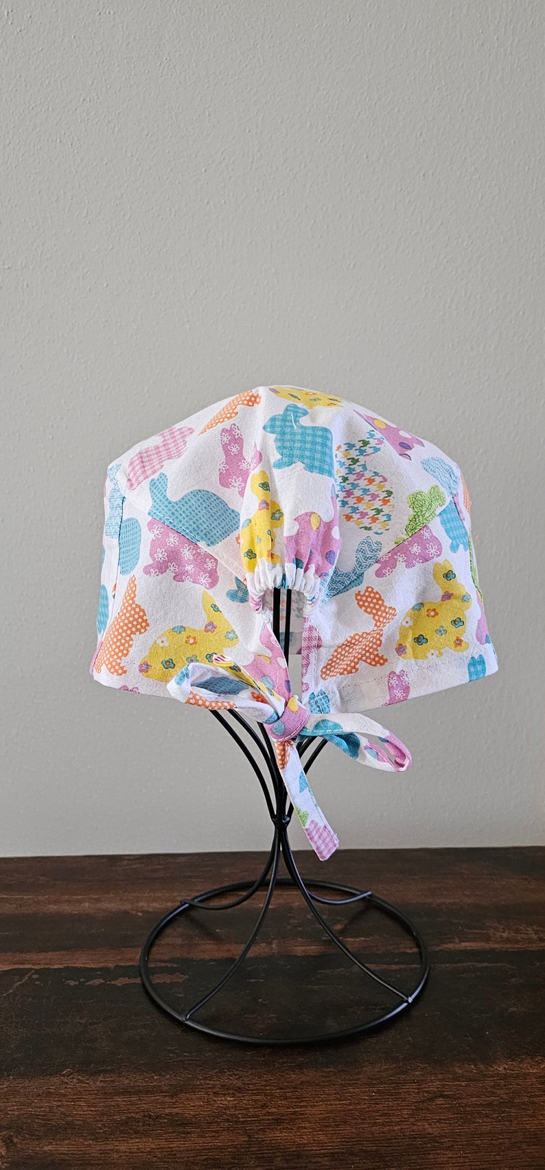 Pastel Bunny Surgical Scrub Cap With Ties Etsy