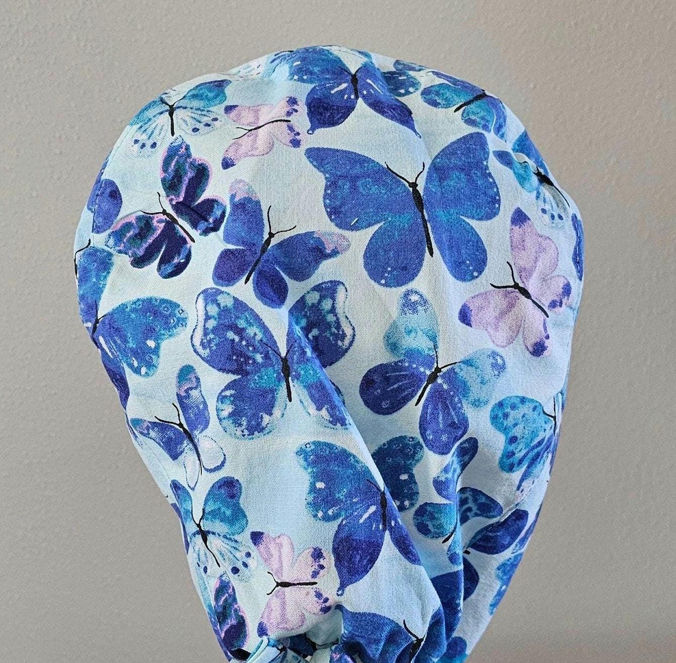 Blue Butterfly Surgical Scrub Cap - Etsy