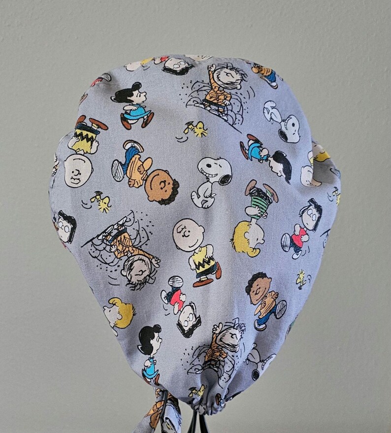 Gray Peanuts Surgical Scrub Cap With Ties - Etsy