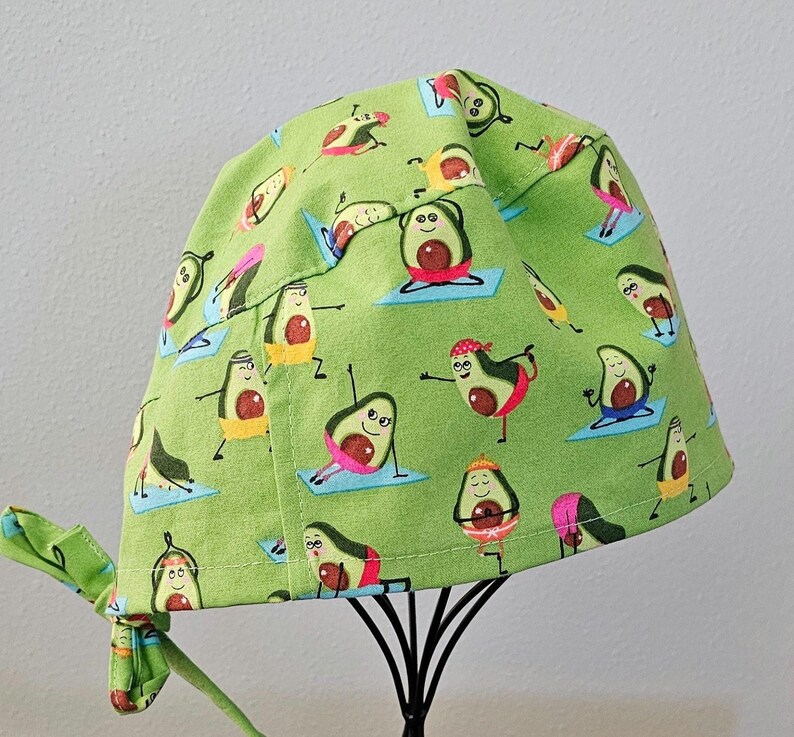 Avocado Yoga Surgical Scrub Cap With Ties - Etsy