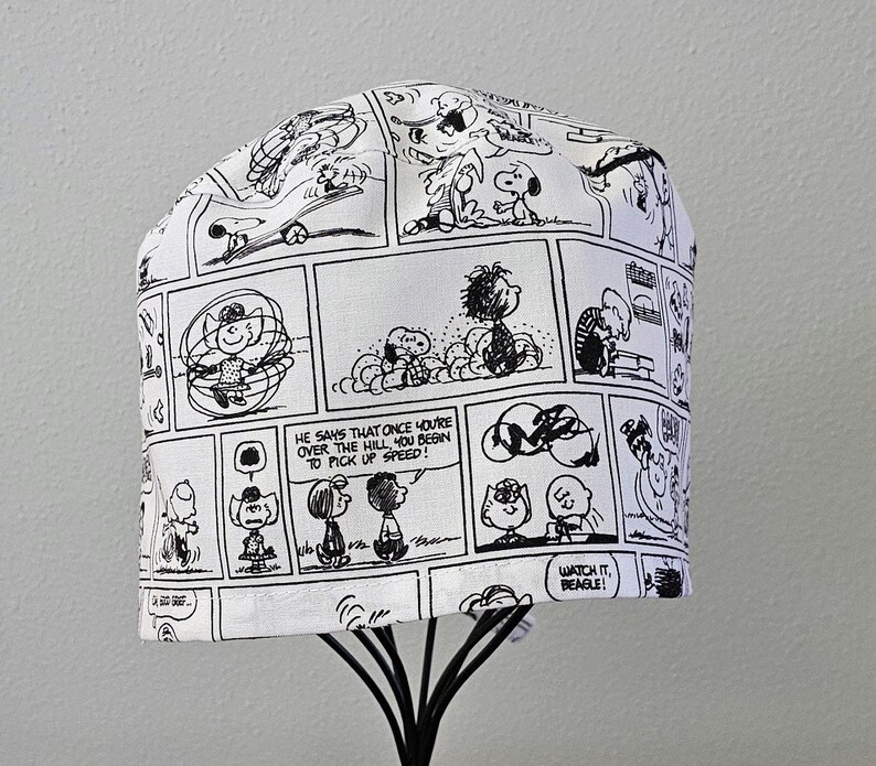 Peanuts Comic Surgical Scrub Cap With Ties - Etsy