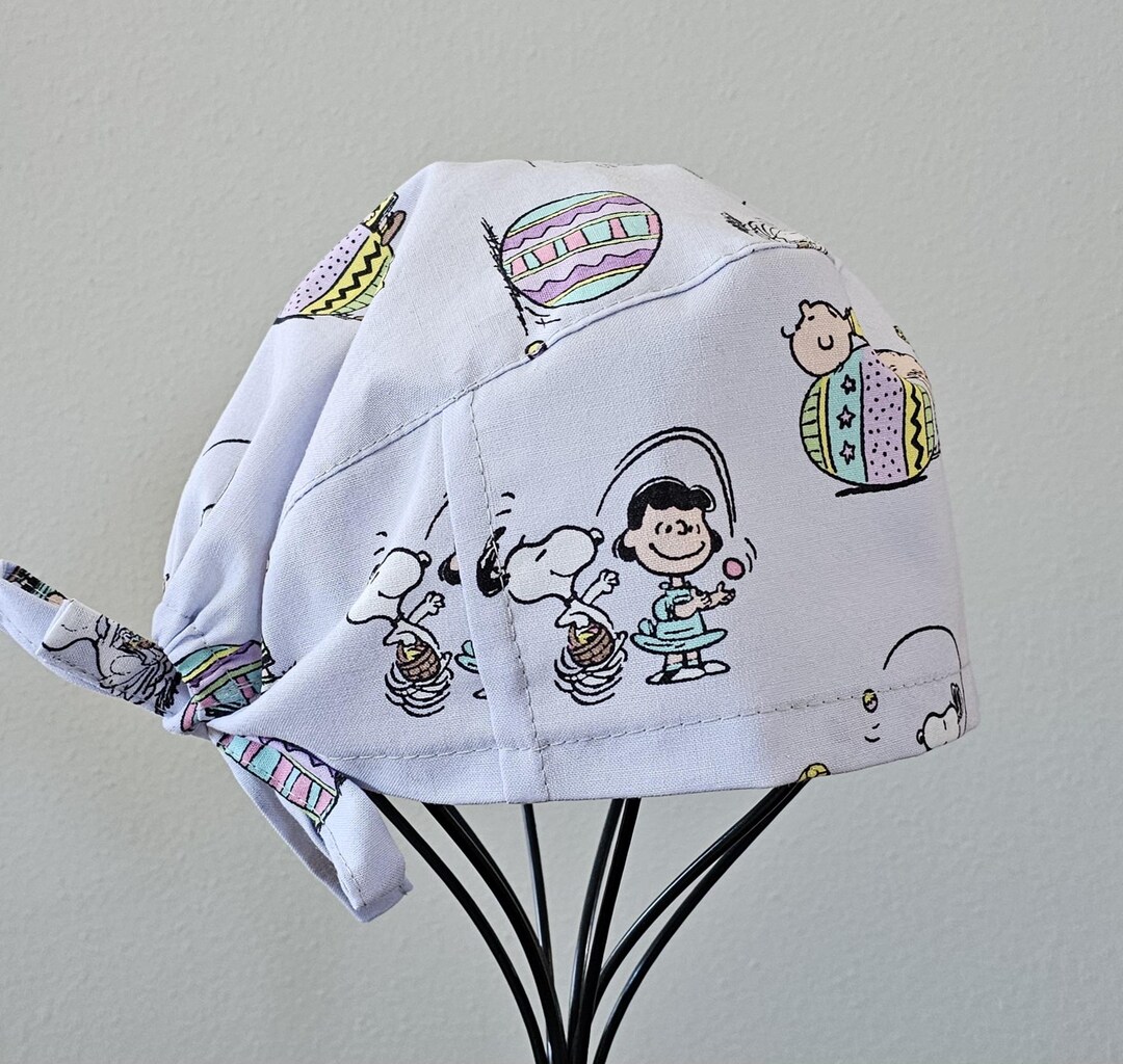 Light Purple Easter Snoopy Surgical Scrub Cap With Ties - Etsy