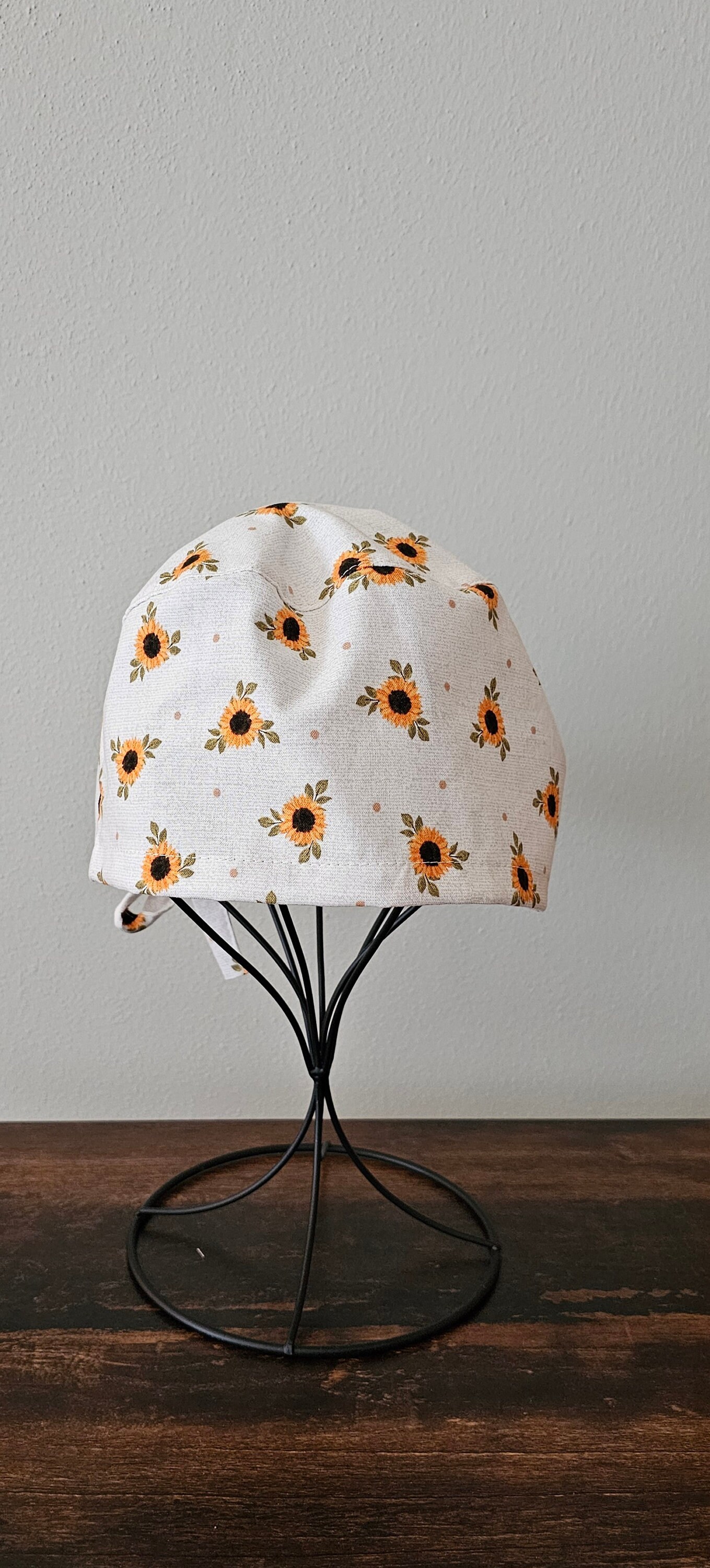 Small Sunflower Surgical Scrub Cap With Ties - Etsy