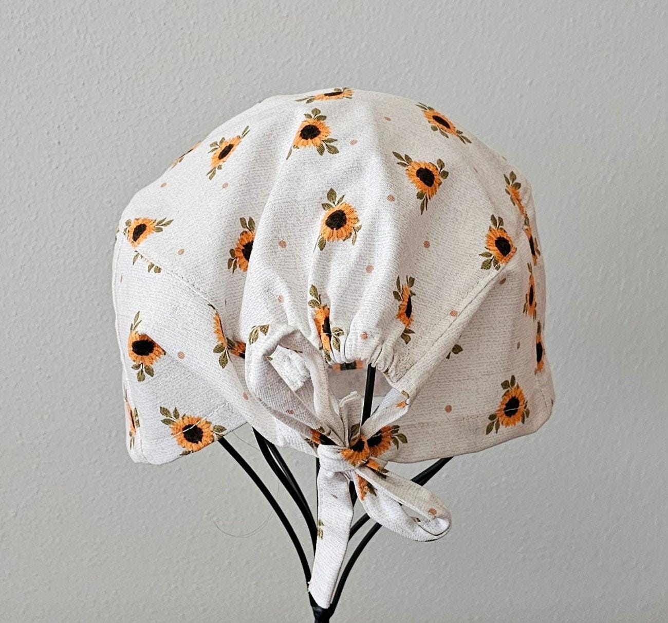 Small Sunflower Surgical Scrub Cap With Ties - Etsy