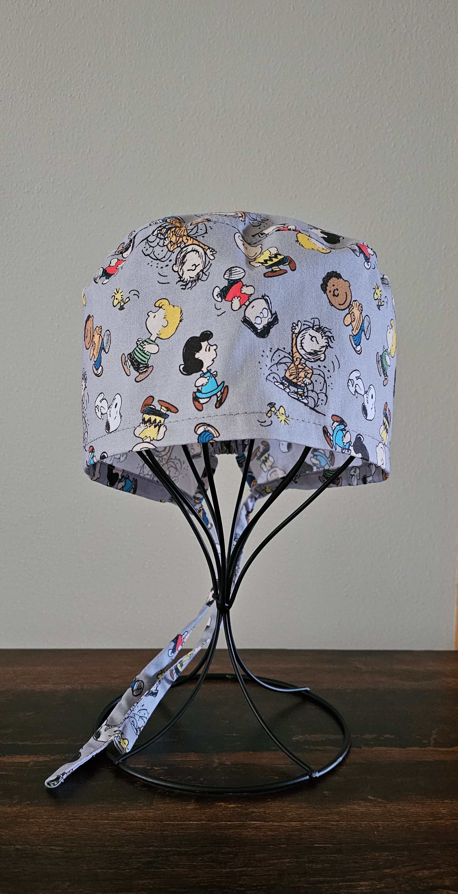 Gray Peanuts Surgical Scrub Cap With Ties - Etsy