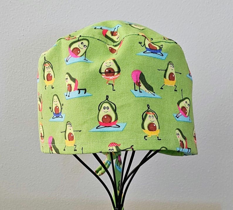 Avocado Yoga Surgical Scrub Cap With Ties - Etsy