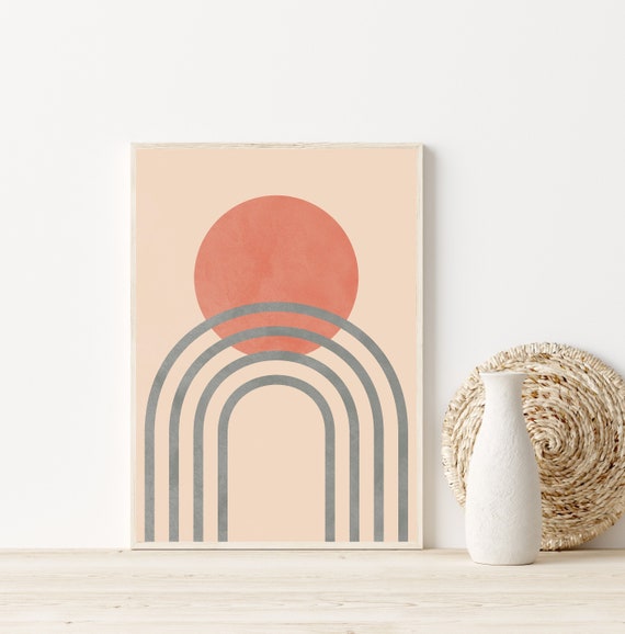 Sun and Rainbow Printable Mid Century Modern Printable Arch | Etsy