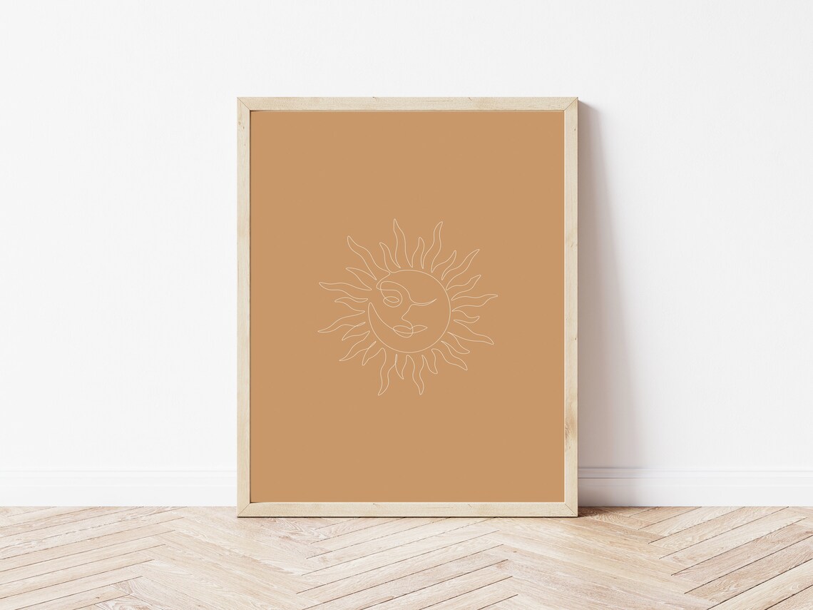Sun and Moon Poster, Boho Sun Print, Modern Minimalist Print ...