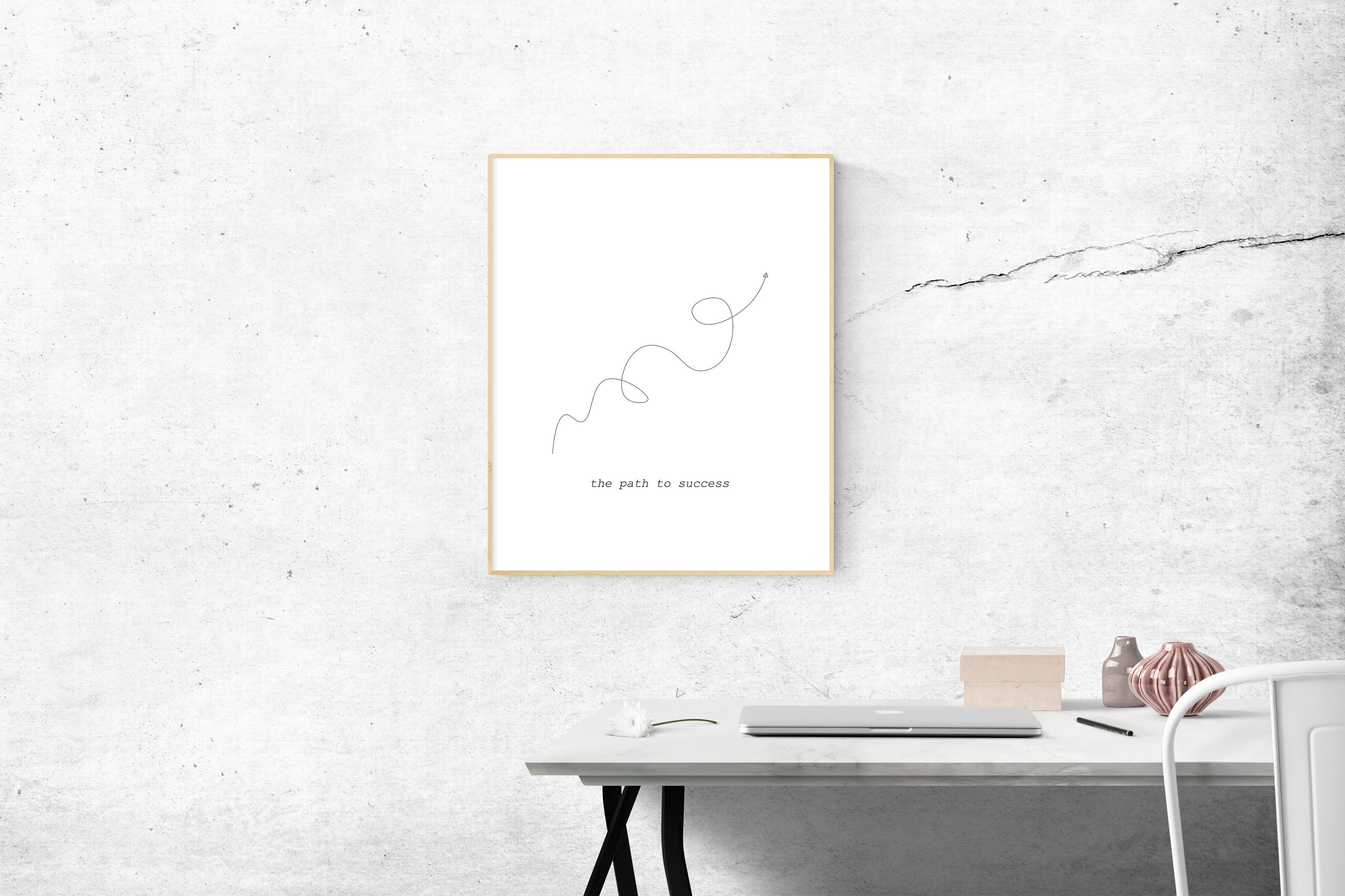The Path to Success, Continuous Line Art, Black & White, Minimalist ...