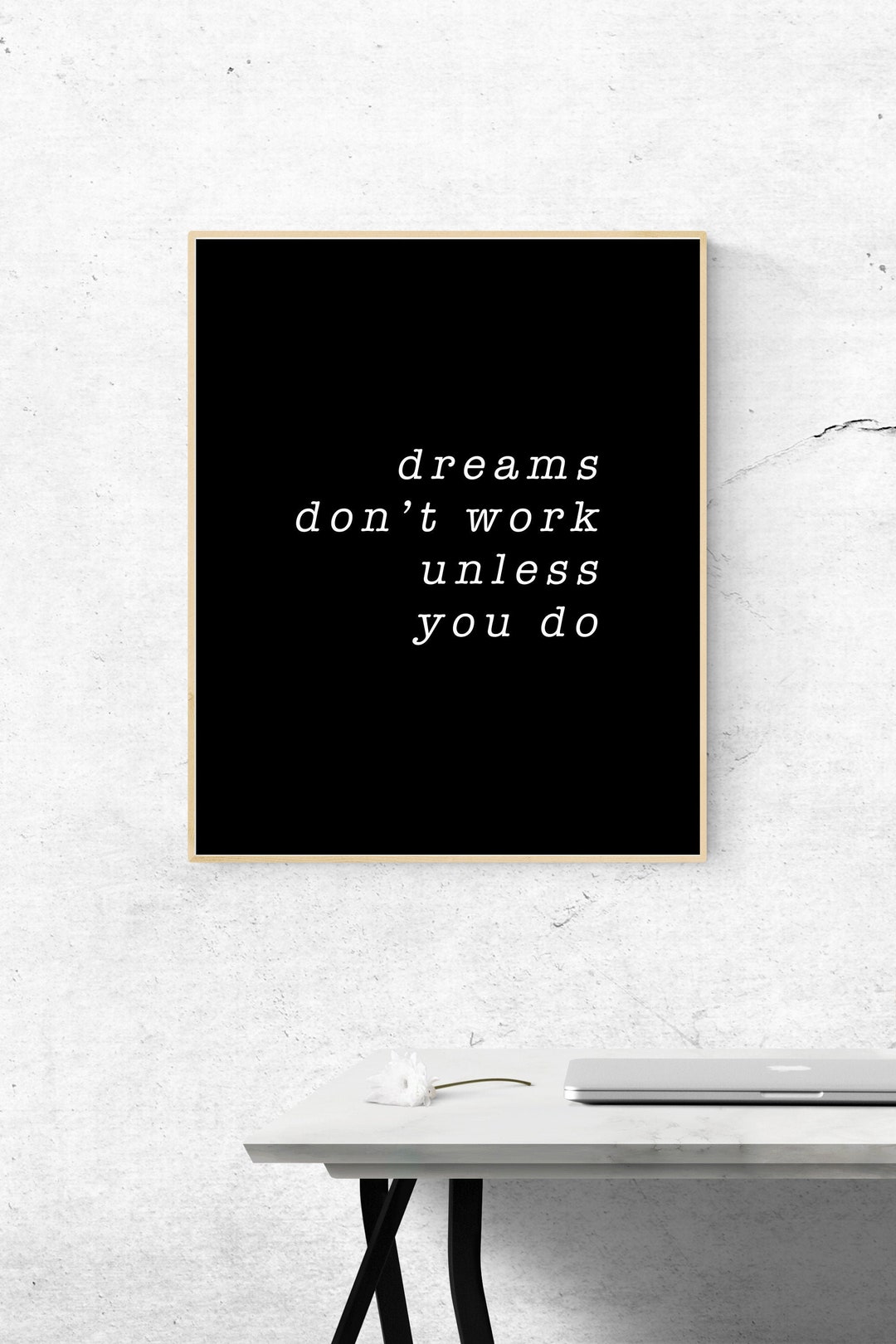 Dreams Don't Work Unless You Do Printable Art, Inspirational Quote ...