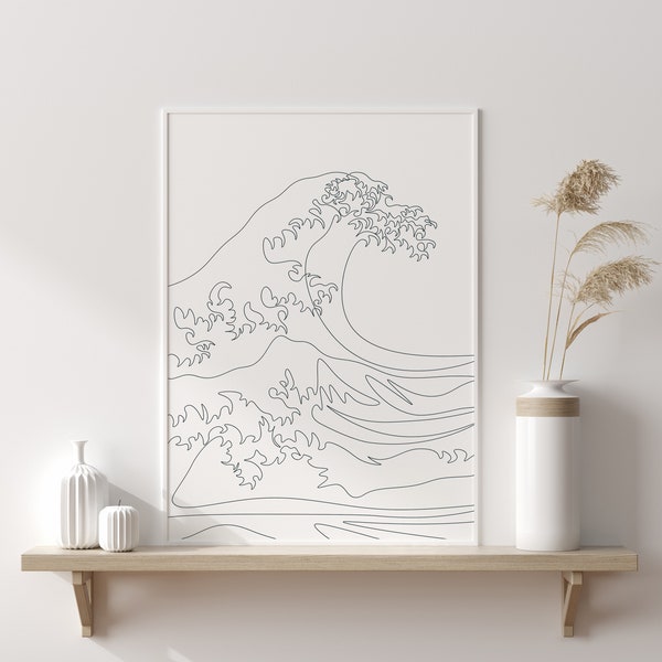 Wave Line Drawing - Etsy