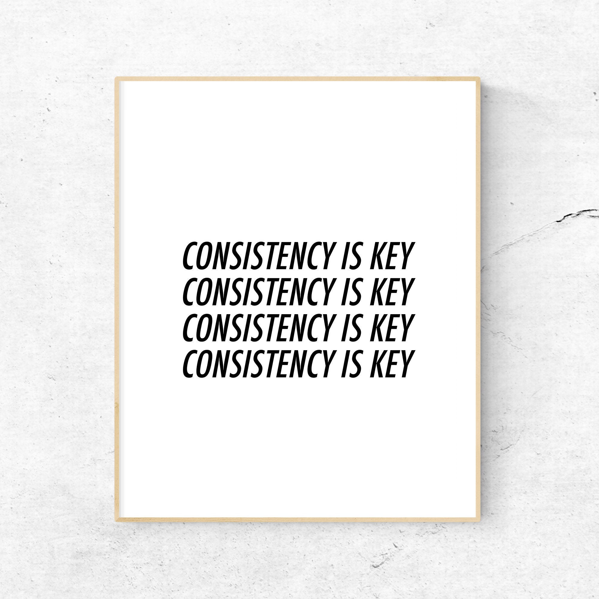 Consistency is Key, Black&white, Art Poster, Printable Digital Download ...