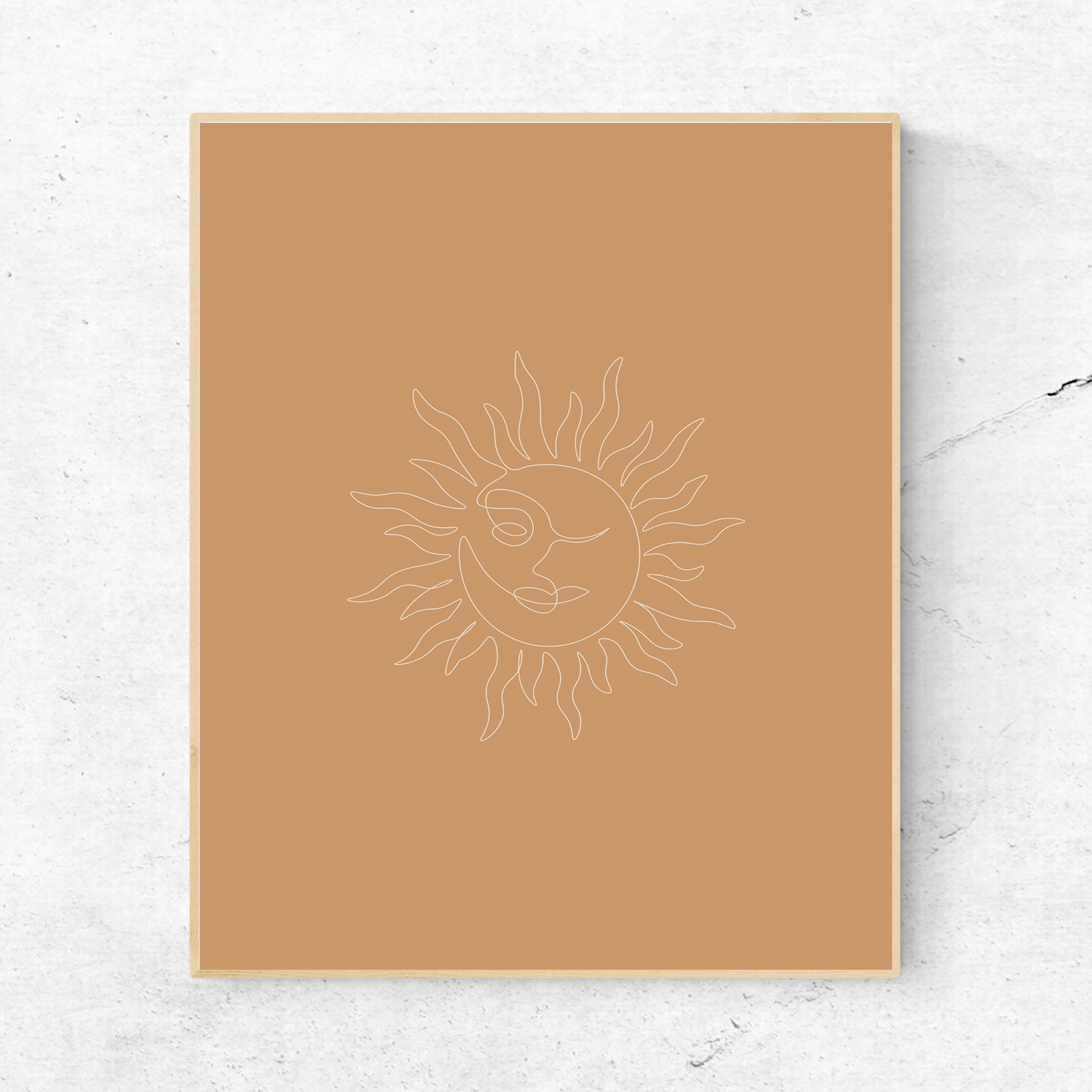 Sun and Moon Poster, Boho Sun Print, Modern Minimalist Print ...