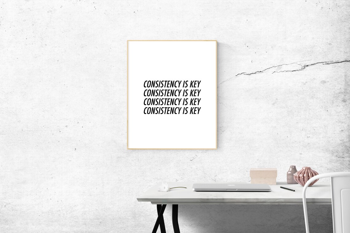 Consistency is Key, Black&white, Art Poster, Printable Digital Download ...