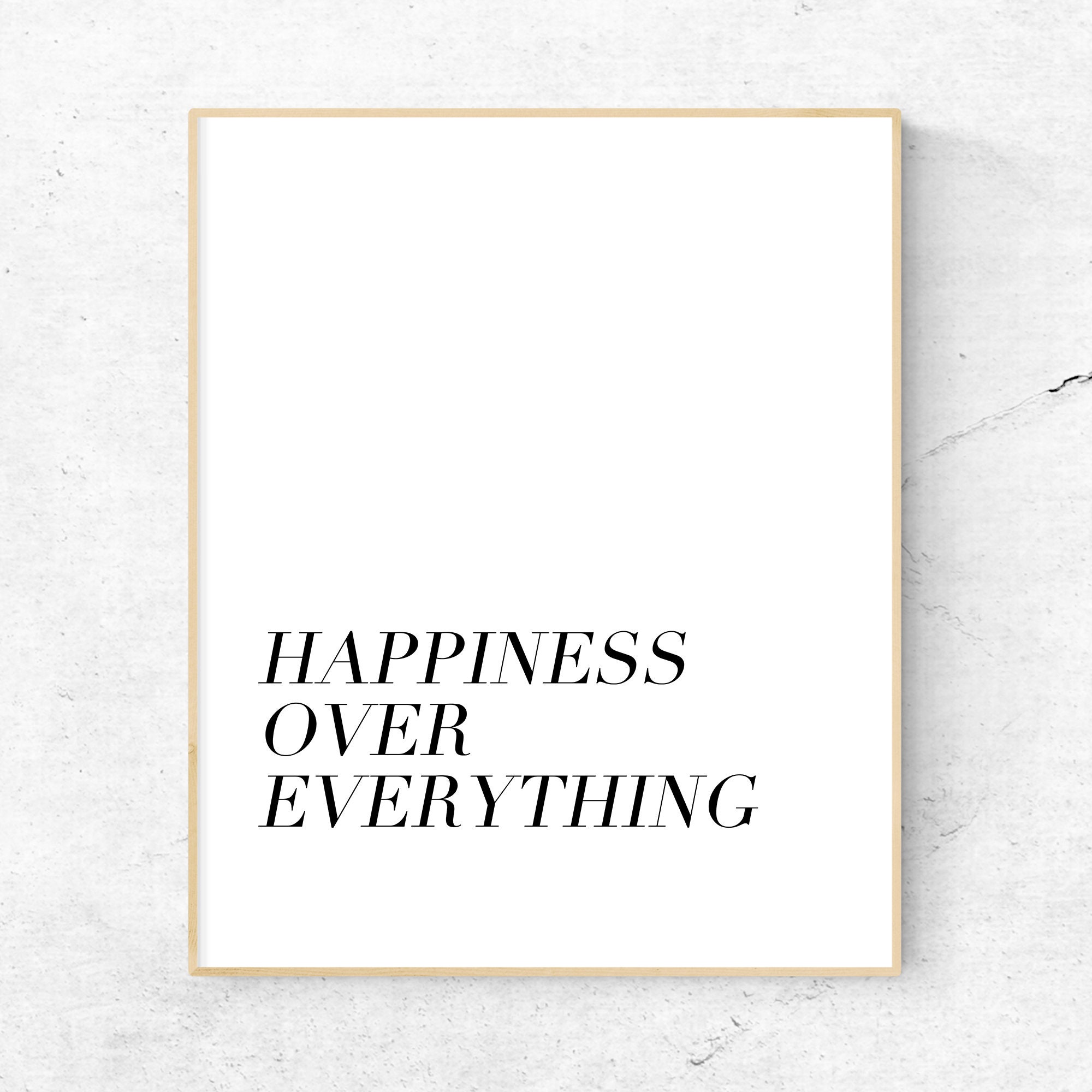 Happiness Over Everything, Minimalist Art Poster, Printable Digital ...