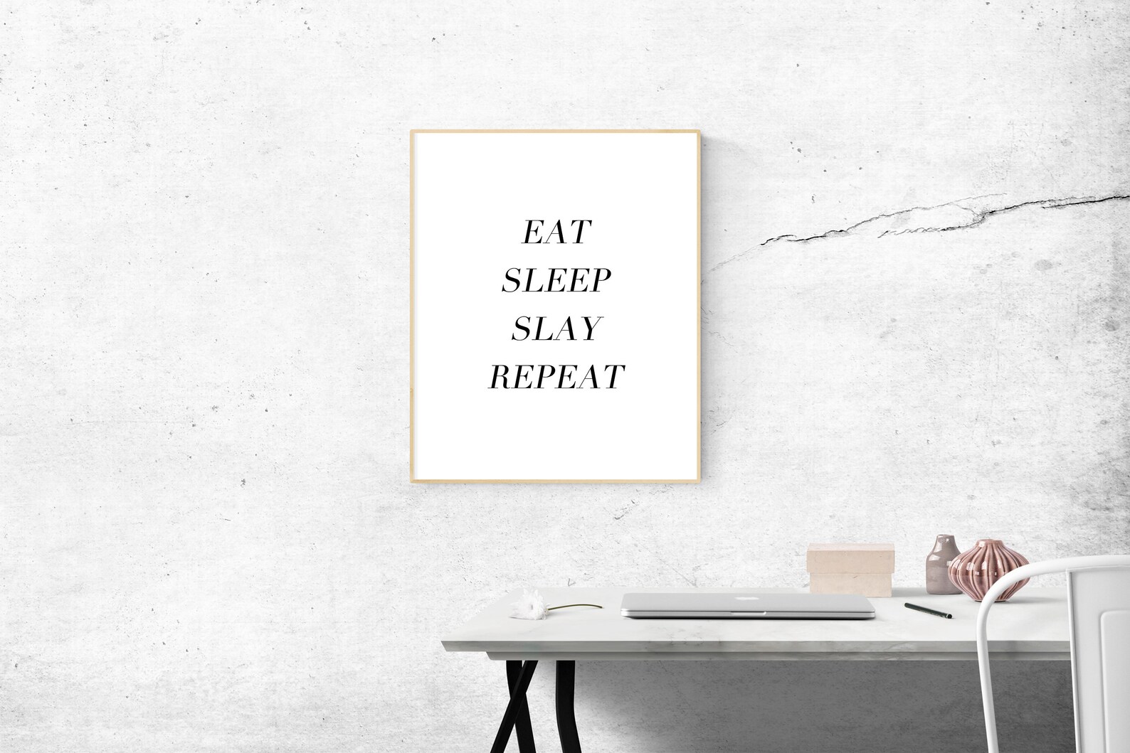 Eat Sleep Slay Repeat, Black&white, Art Poster, Printable Digital ...