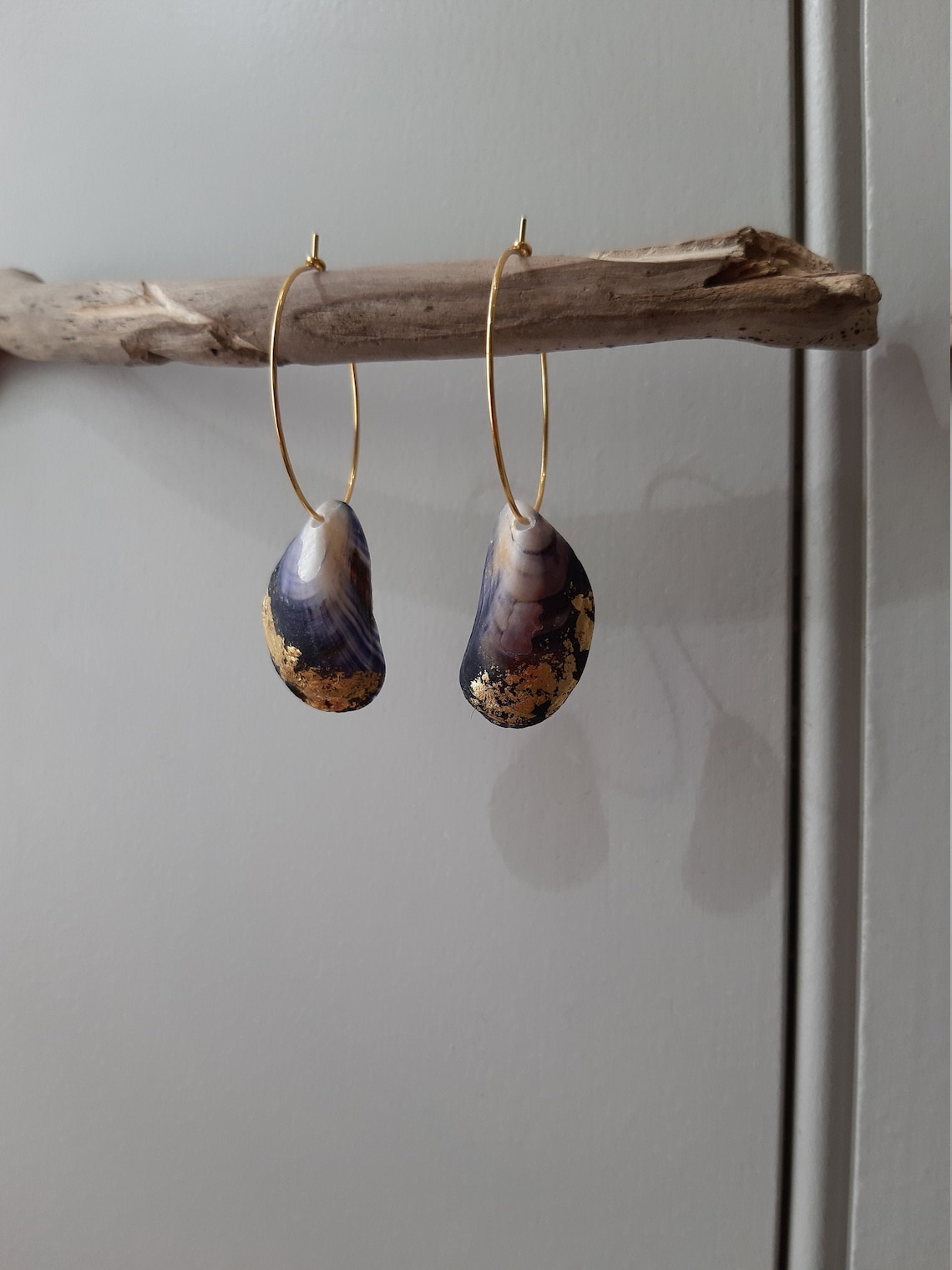 Gilded Mussel Shell Earrings - Etsy UK