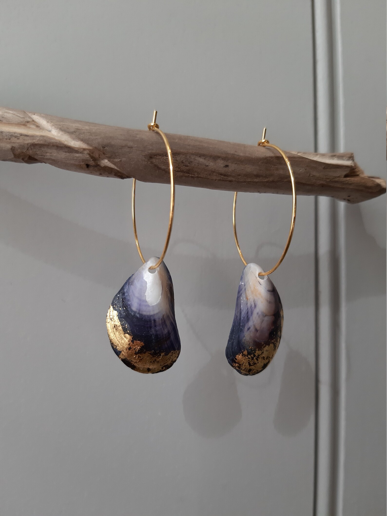 Gilded Mussel Shell Earrings - Etsy UK
