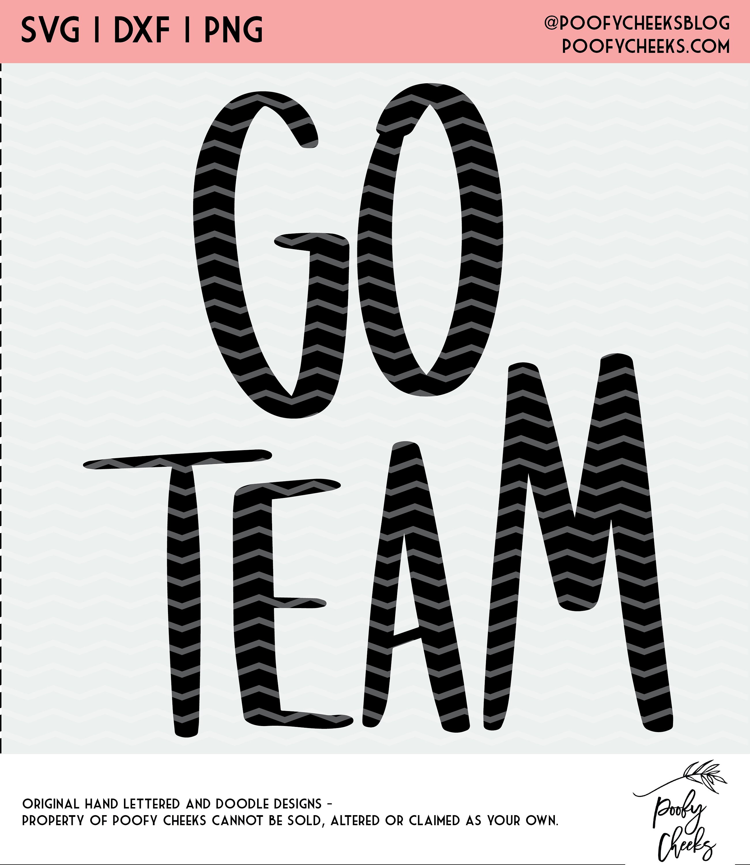 Go Team Cut File Hand Lettering Sports Go Team Digital Design SVG, DXF ...