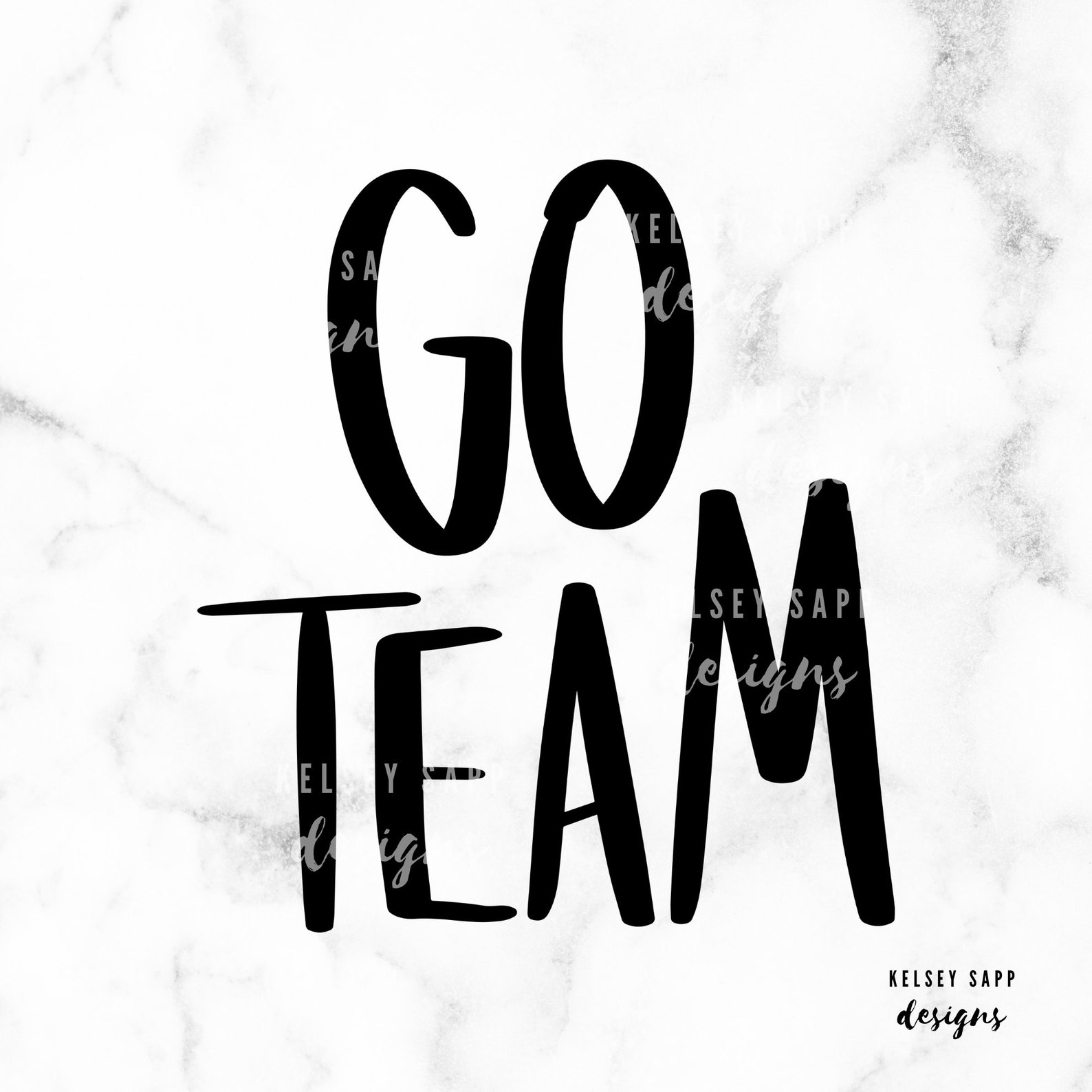 Go Team Cut File Hand Lettering Sports Go Team Digital Design SVG, DXF ...