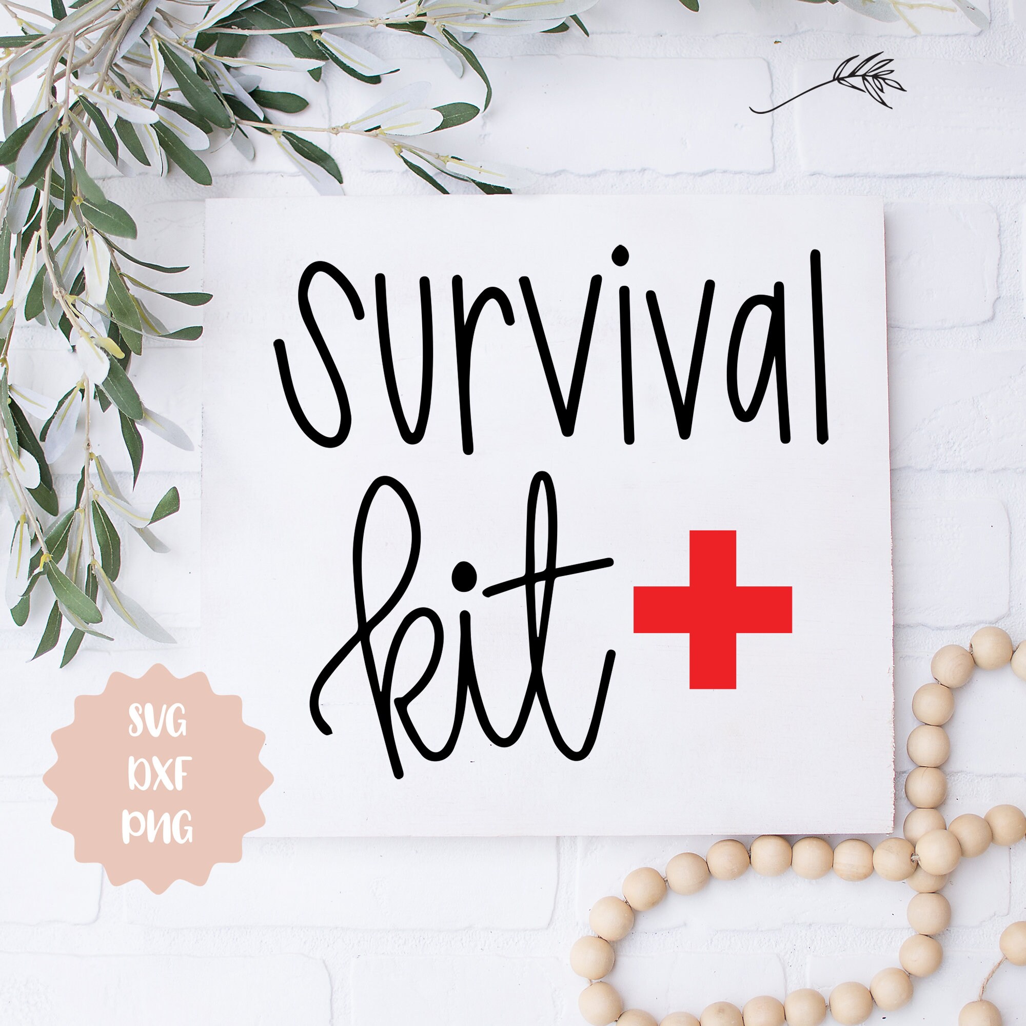 Survival Kit Cut File Hand Lettering Digital Design SVG | Etsy