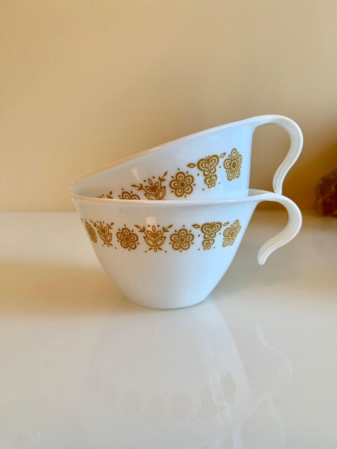 Vintage Corelle Coffee Cups With Hook Handle - Etsy