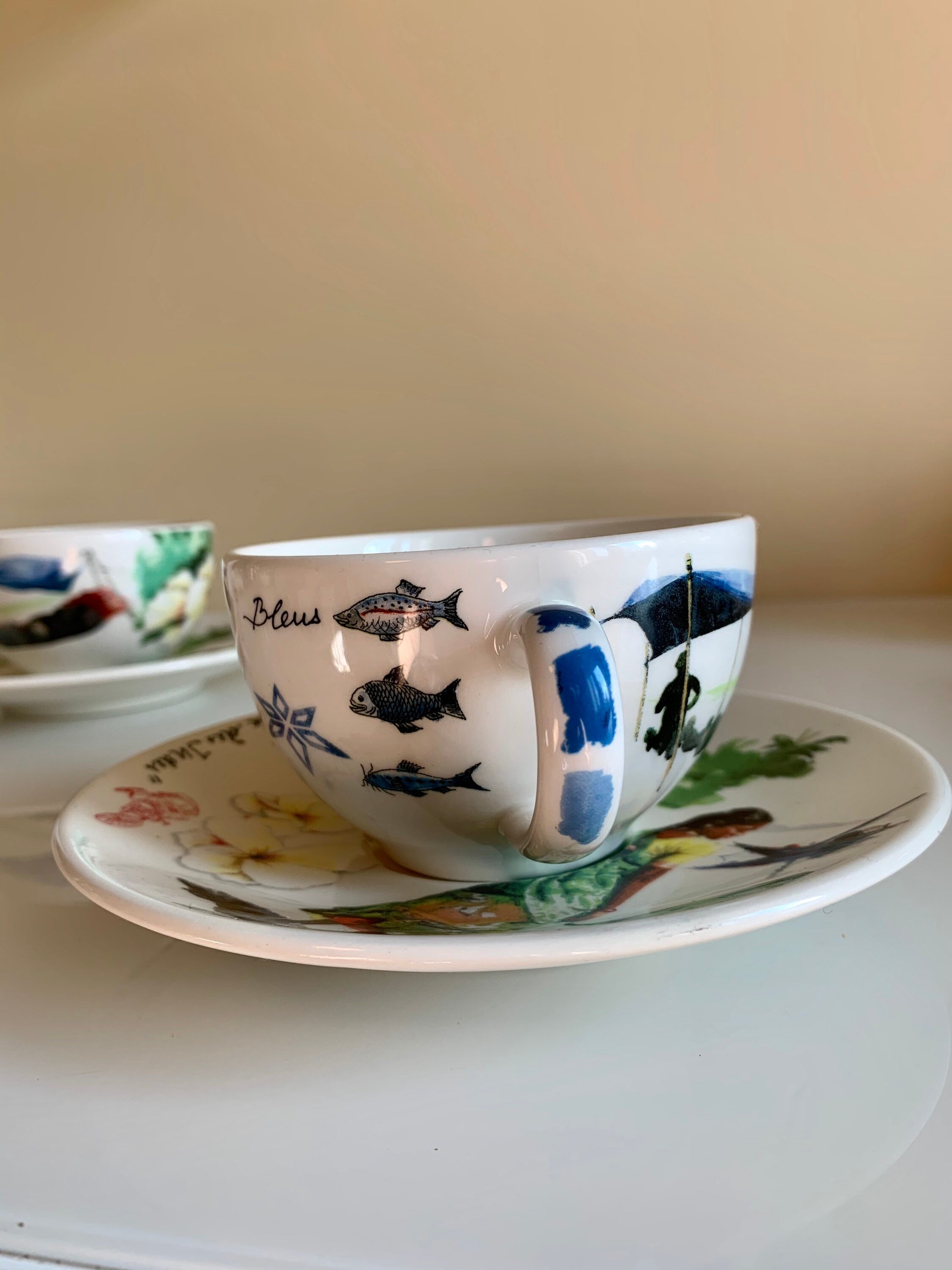 Gien France routes Des Indes Teacup and Saucer - Etsy