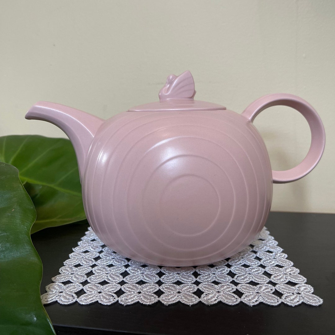 Hornsea Pretty Pink Swan Lake Teapot 2 Pint 1980s Concept, Made in ...